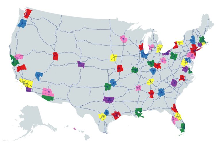 United States interstate system mapped - Vivid Maps