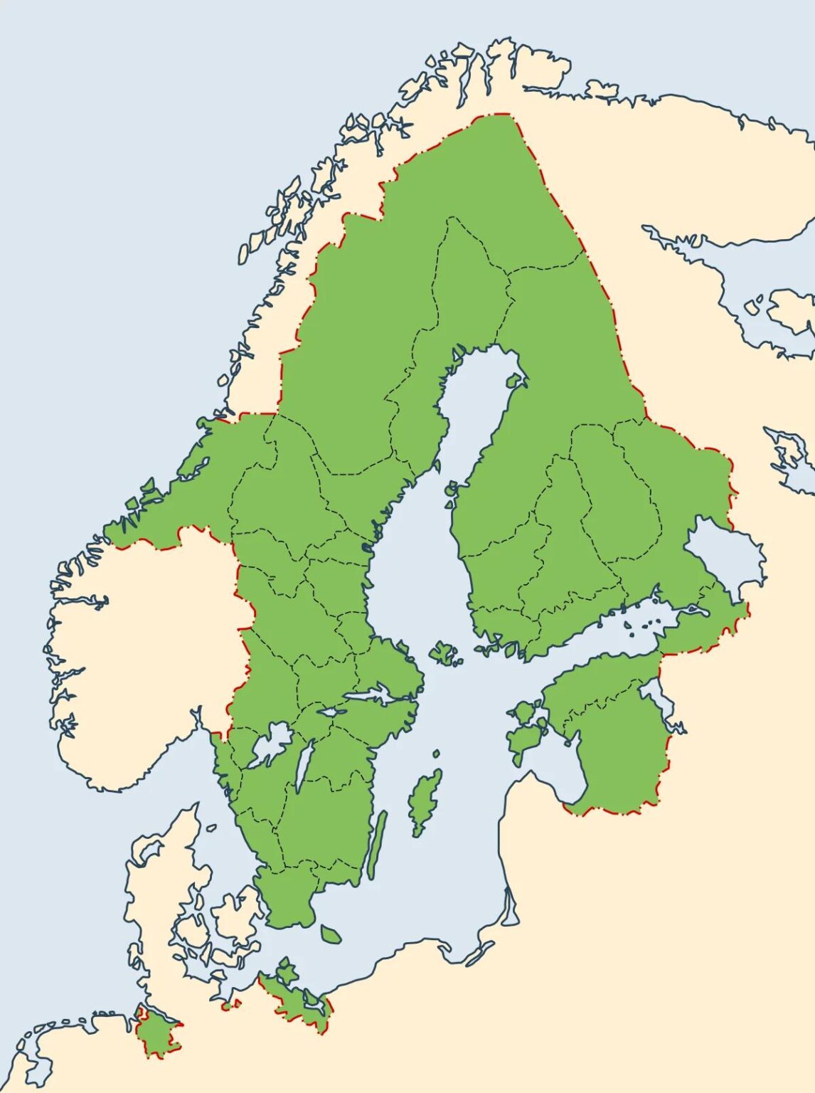 Map of the Swedish Empire at its height in 1658 - Vivid Maps