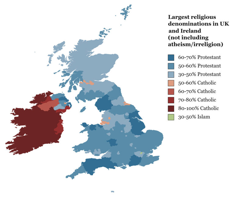 Religion in the United Kingdom and Ireland - Vivid Maps