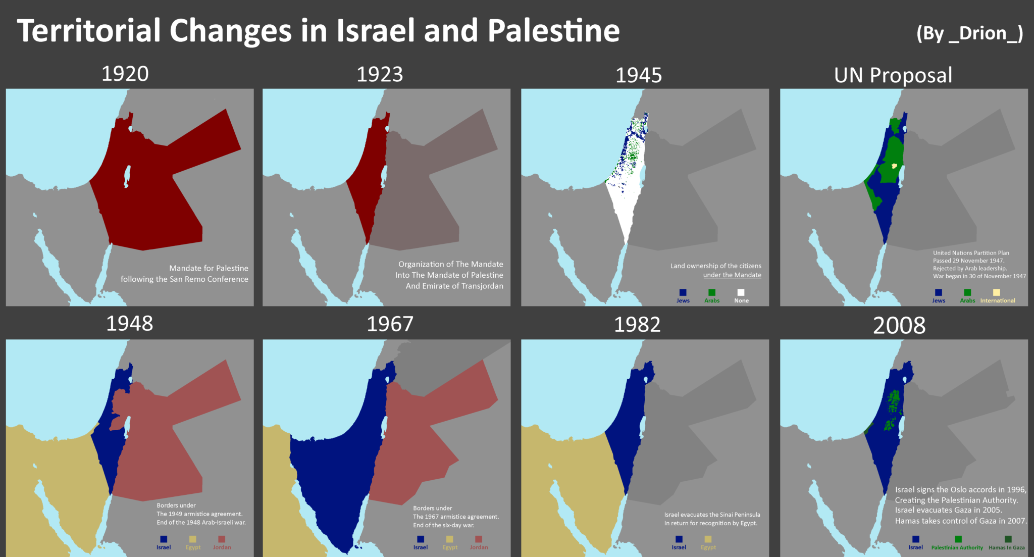 Territorial Changes in Israel and Palestine - Vivid Maps