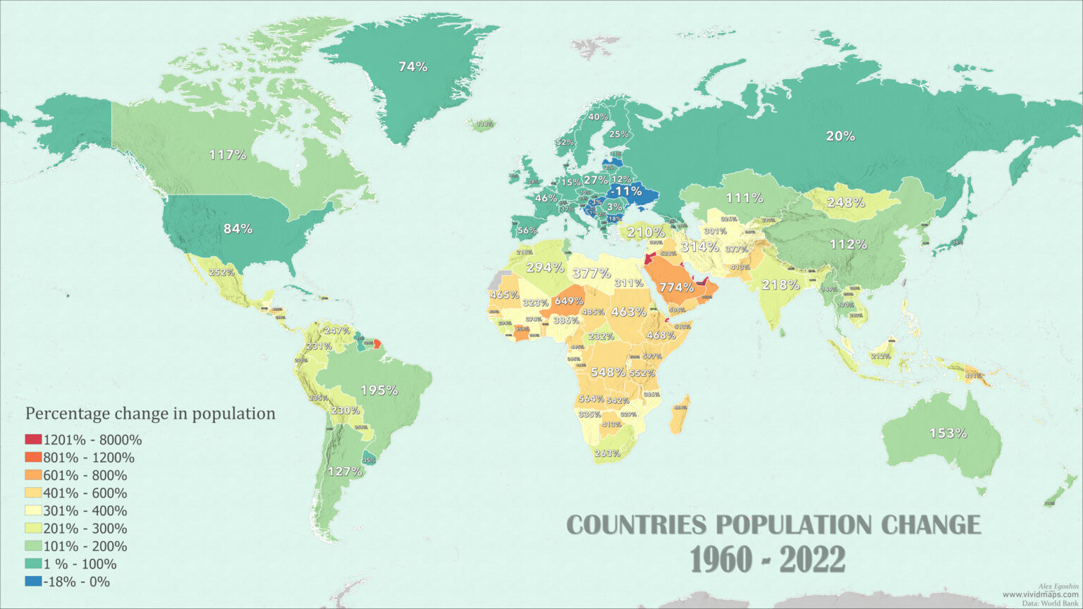 The Changing World Population, by Country (1960 - 2022) - Vivid Maps