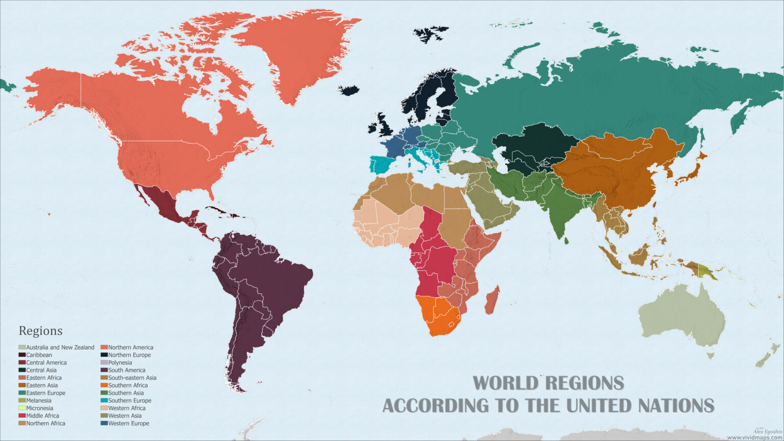 World Map Region Definitions - Vivid Maps