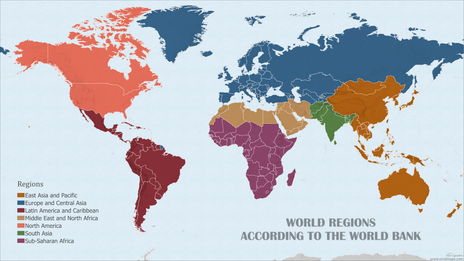 World Map Region Definitions - Vivid Maps