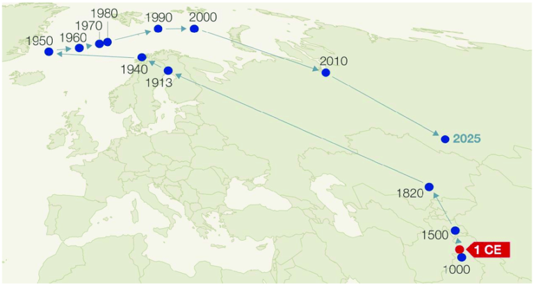 The changing center of economic gravity - Vivid Maps