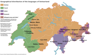 Language Map of Switzerland - Vivid Maps