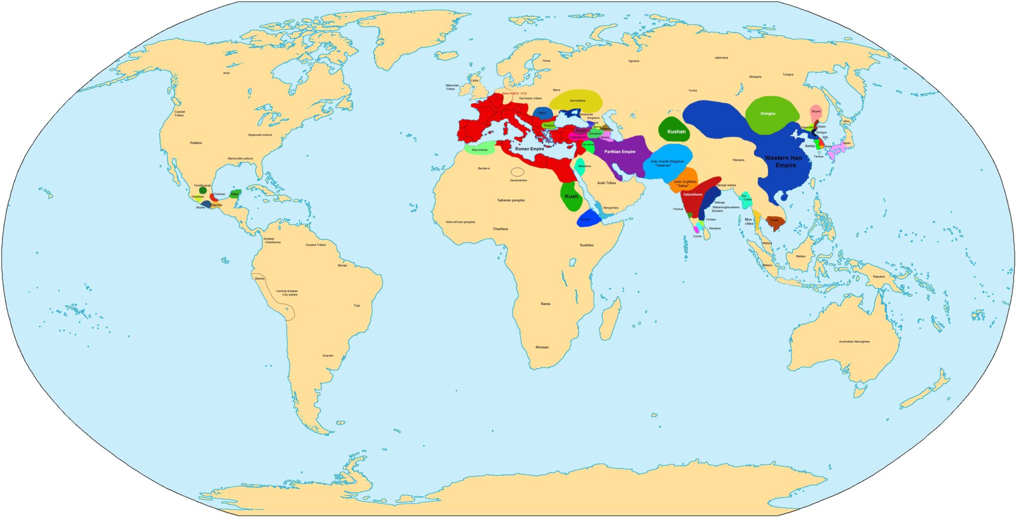 The World Map at 1 A.D. - Vivid Maps