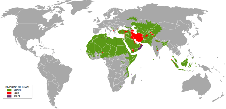 Divisions of Islam in the world - Vivid Maps