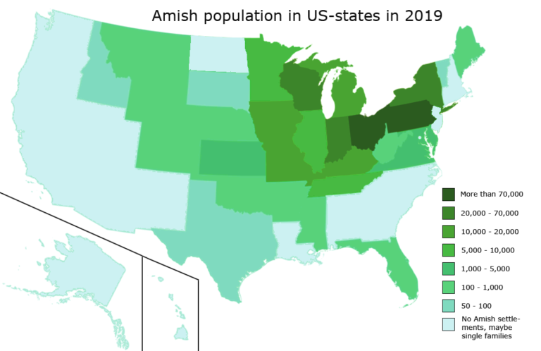 Amish Population Mapped - Vivid Maps