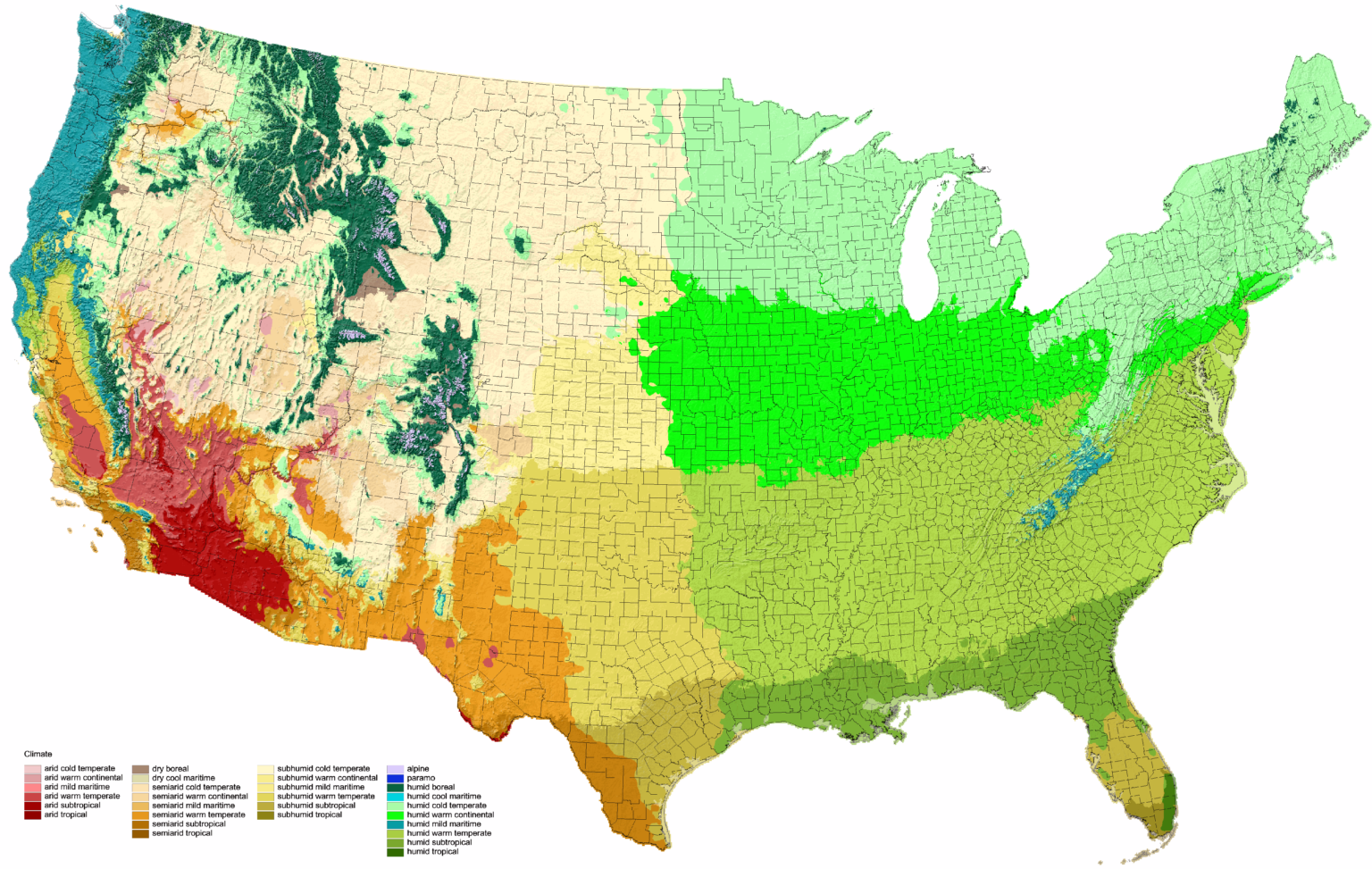 Detailed Climate Map Of The United States - Vivid Maps