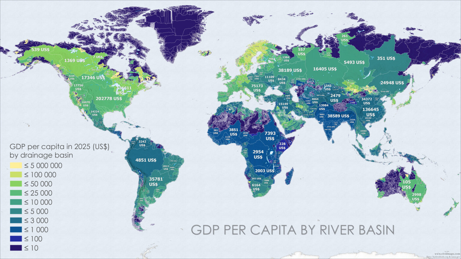 River Basins as Countries: A New World Map - Vivid Maps