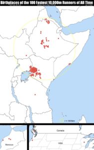 The Geography of Speed: Mapping the World's Fastest Runners - Vivid Maps