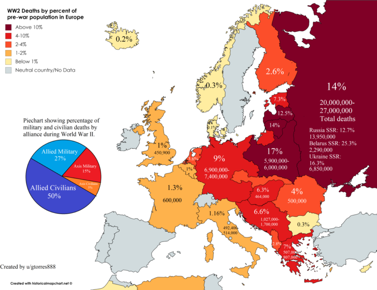 World War II's Human Toll: A Global Tragedy in Numbers and Maps - Vivid ...