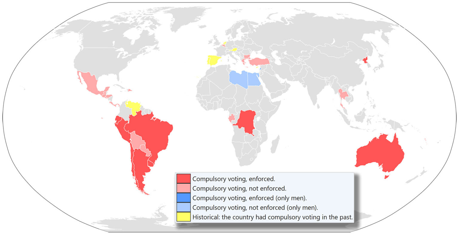 The Global Landscape of Compulsory Voting - Vivid Maps
