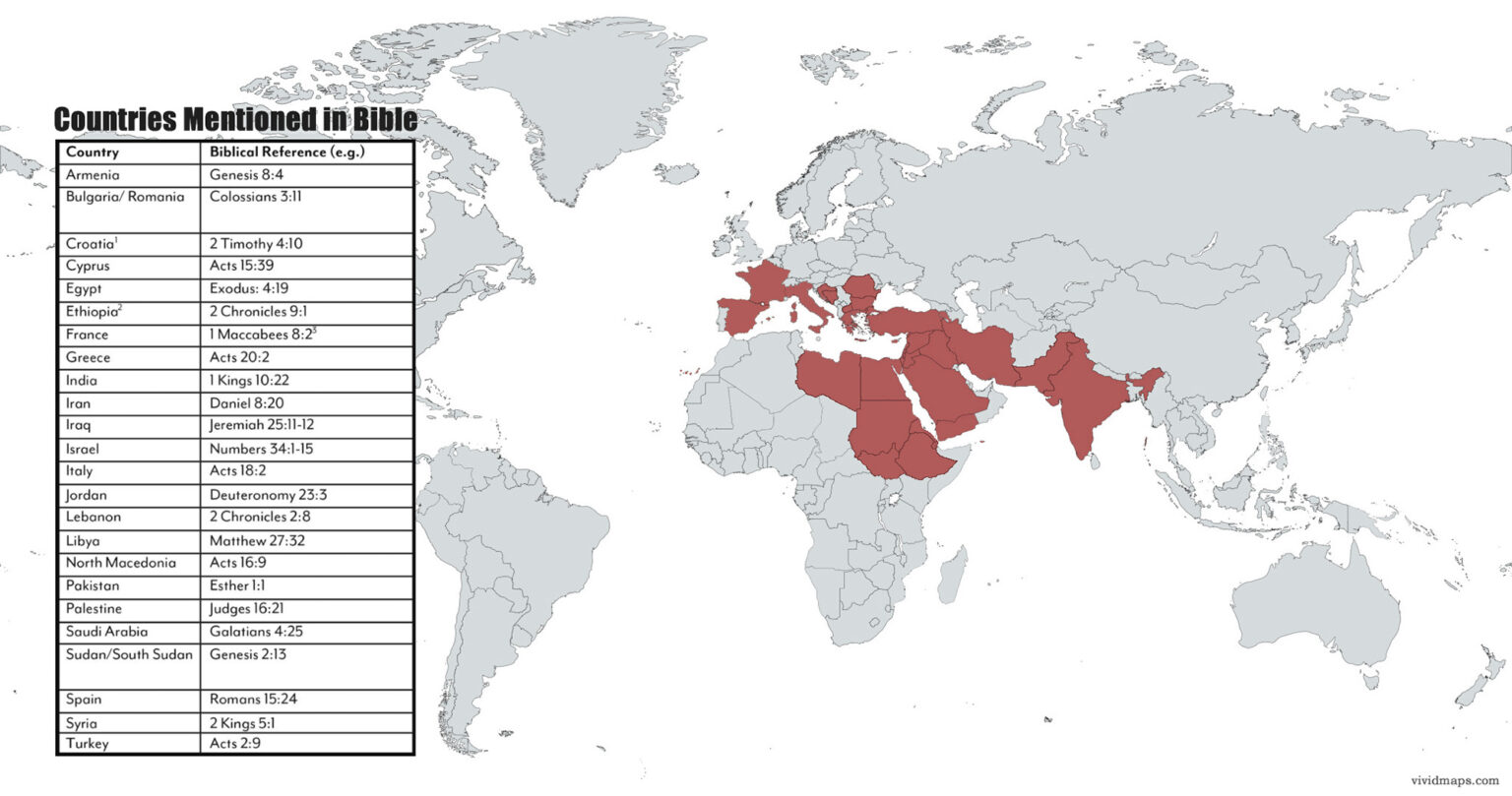 A World Map of All the Countries Mentioned in the Bible - Vivid Maps