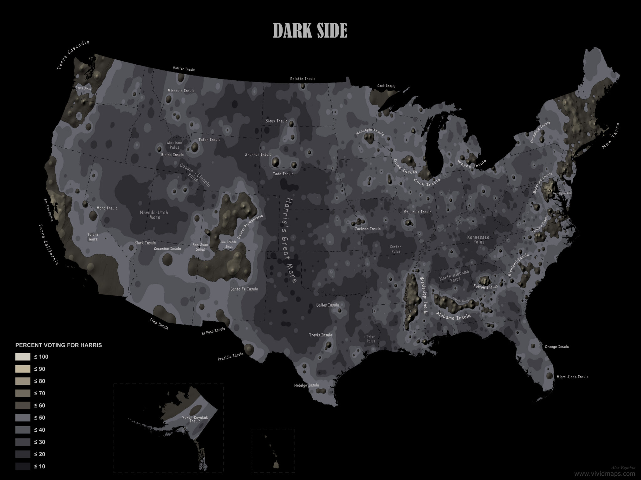 Space Race 2024: Mapping Election Results on Mars and Moon - Vivid Maps