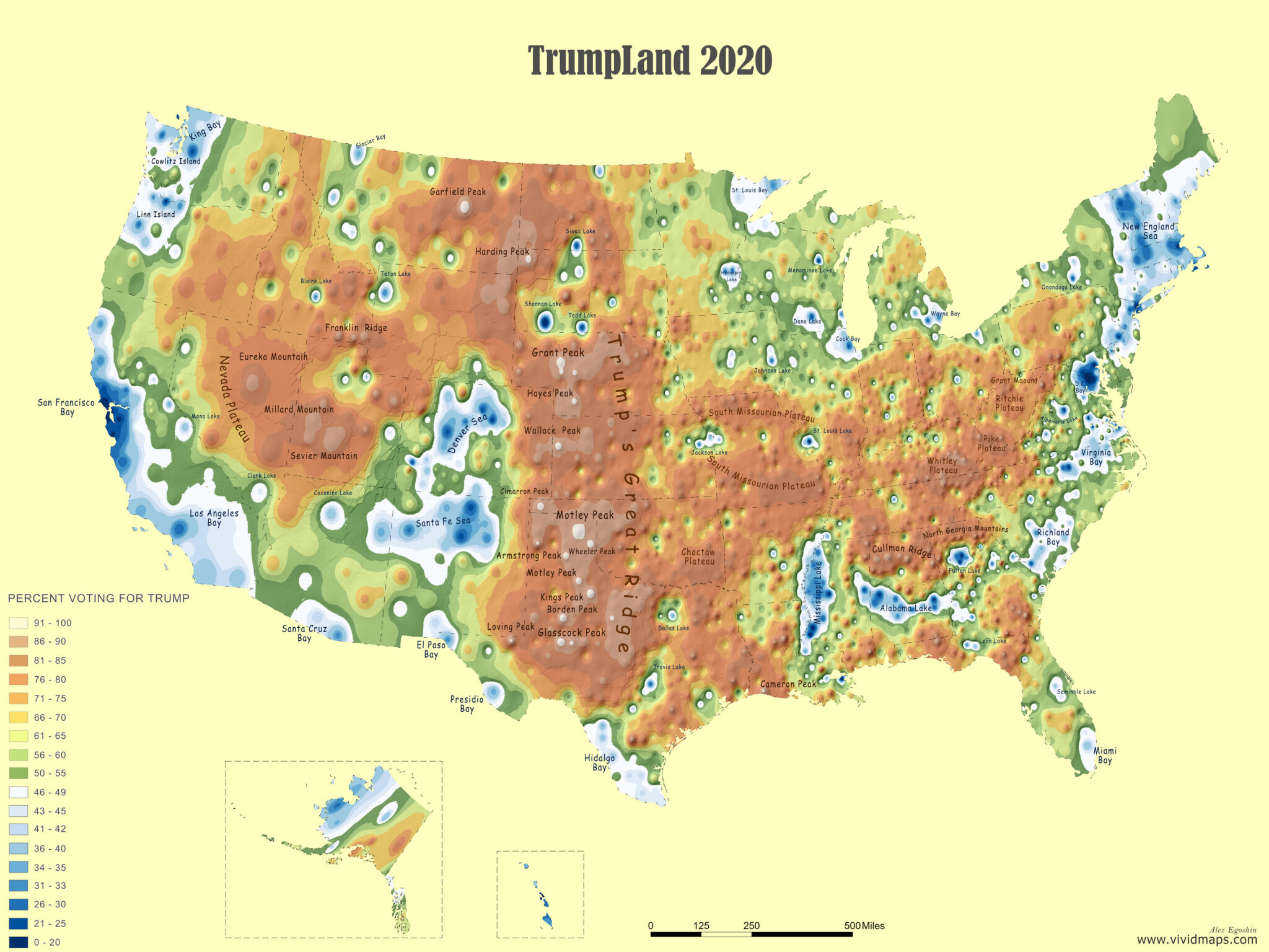 2020 U.S. Election Mapped: TrumpLand vs Biden Archipelago - A Tale of ...