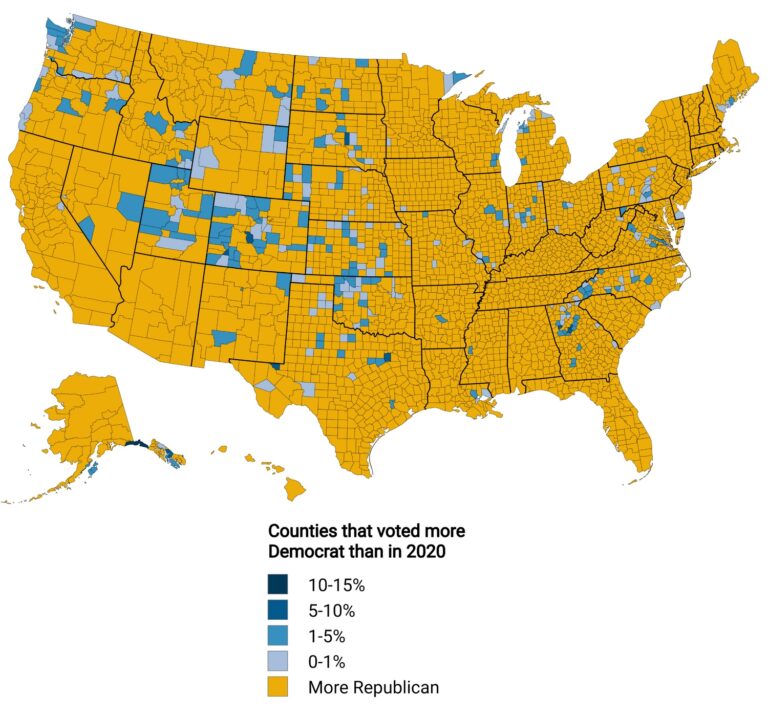 The U.S. Counties That Shifted Left in 2024 - Vivid Maps