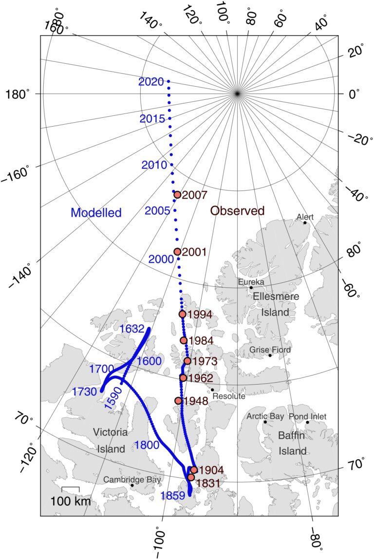 Tracing the Dance of Earth's Magnetic North: A Journey Through Time ...