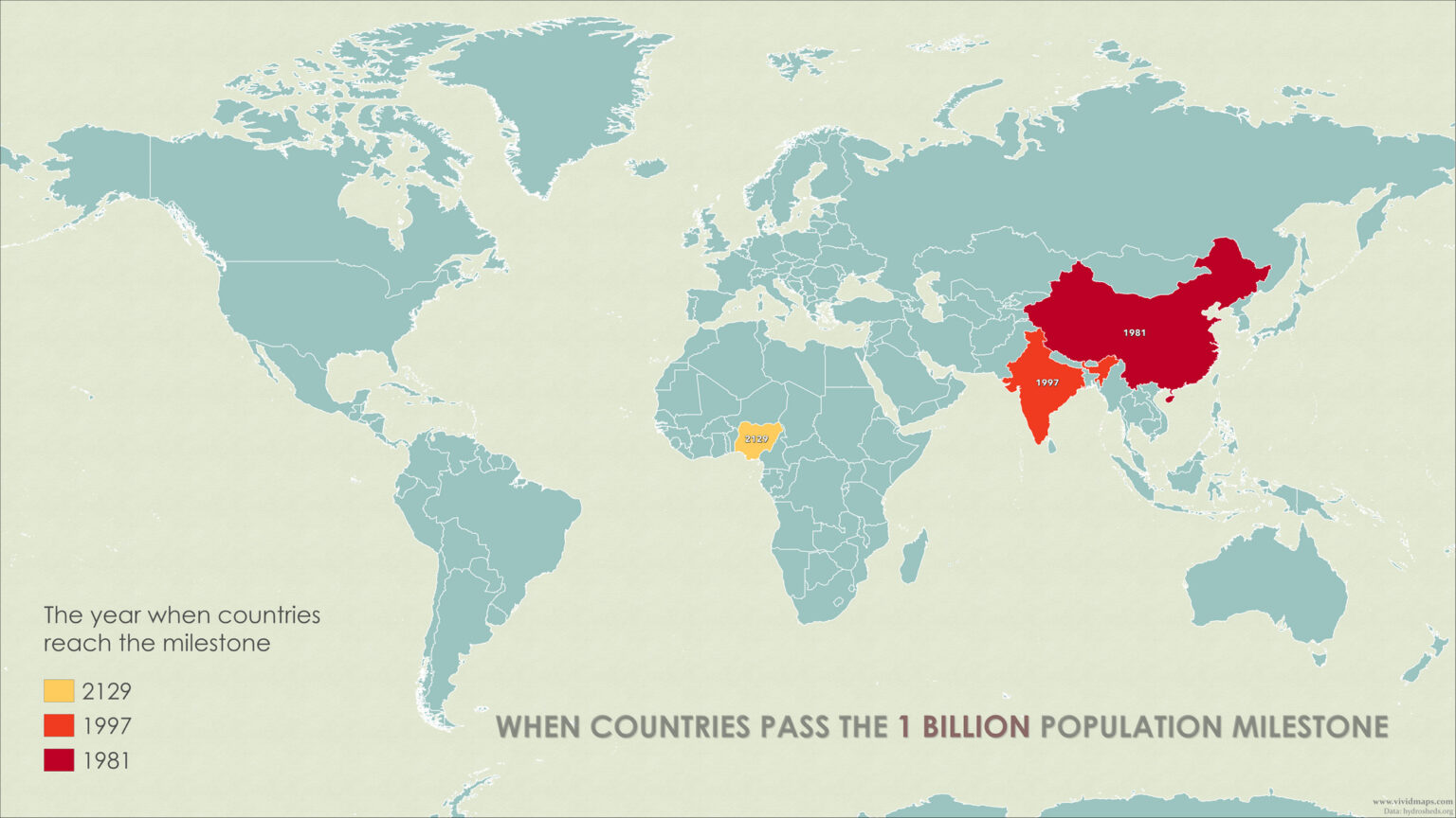 When Nations Crossed Population Milestones - Vivid Maps