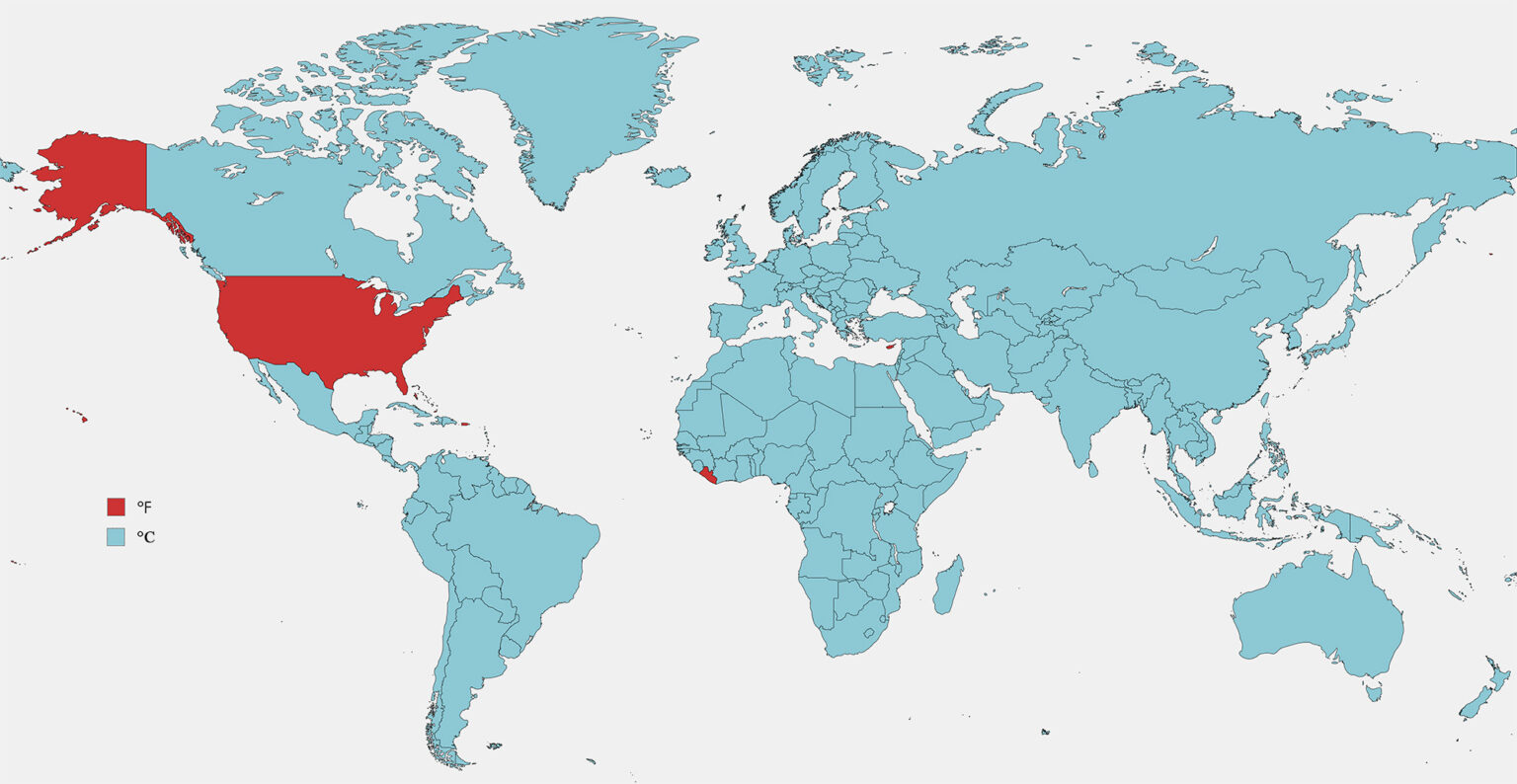 Fahrenheit vs. Celsius: Two Ways to Measure the Same Thing - Vivid Maps