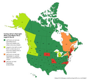Can You Turn Left on Red? A Map of Left-Turn-on-Red Laws in the United ...