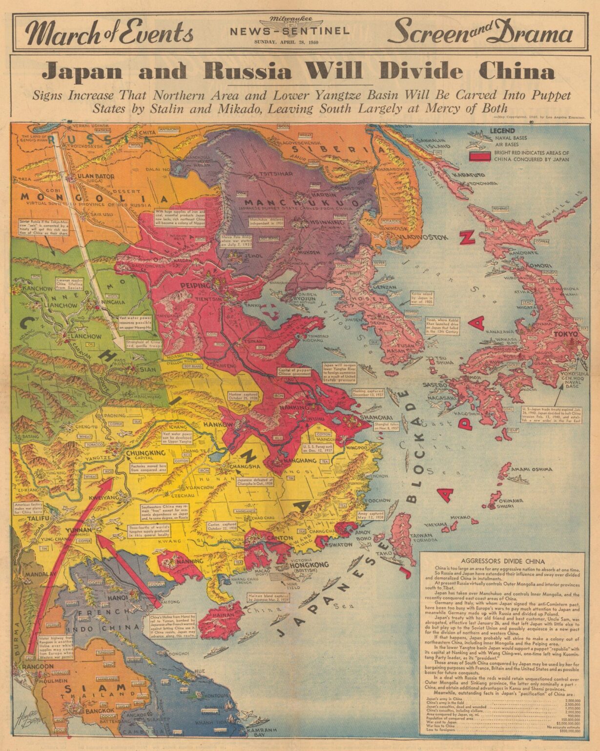 “Japan and Russia Will Divide China” (1940 Propaganda Map) - Vivid Maps