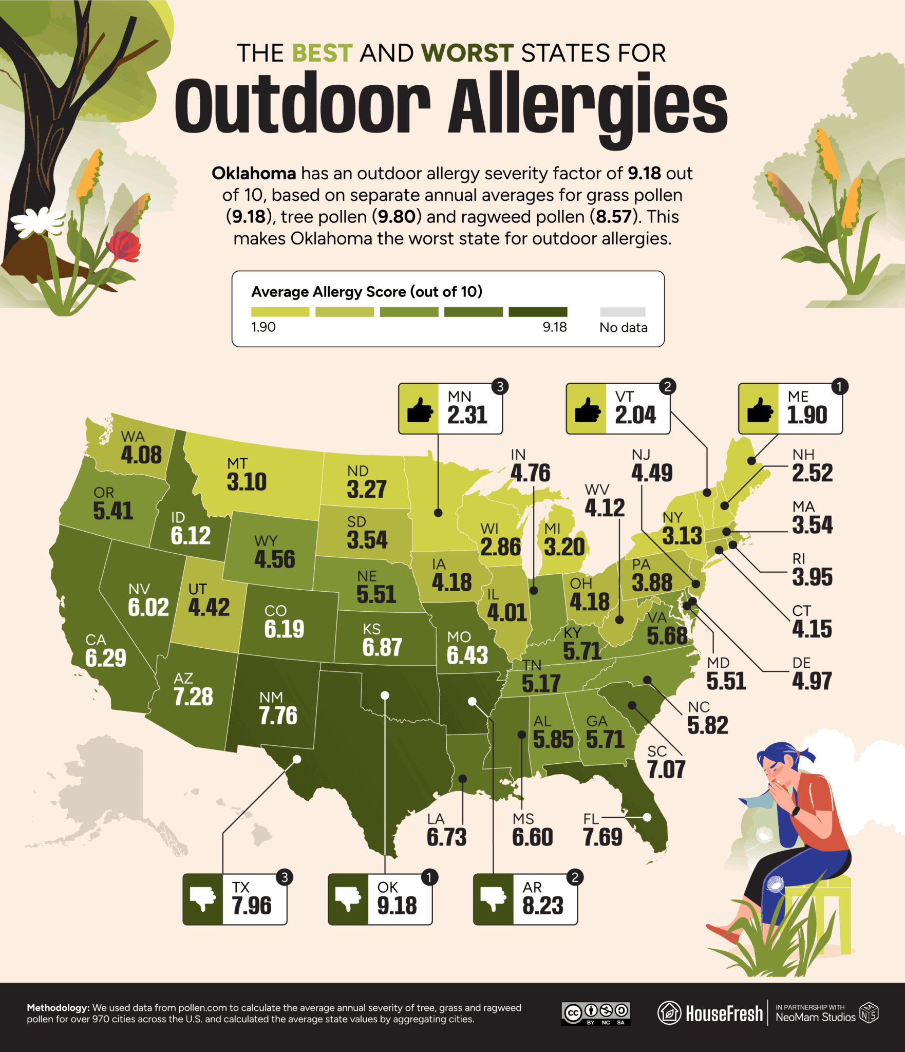 Worst States and Cities for Allergies in the U.S. Mapped - Vivid Maps