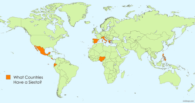 Siesta Nations: A Map of Midday Rest Traditions Around the World ...