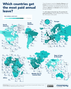 How Paid Vacation Varies Around the World - Vivid Maps