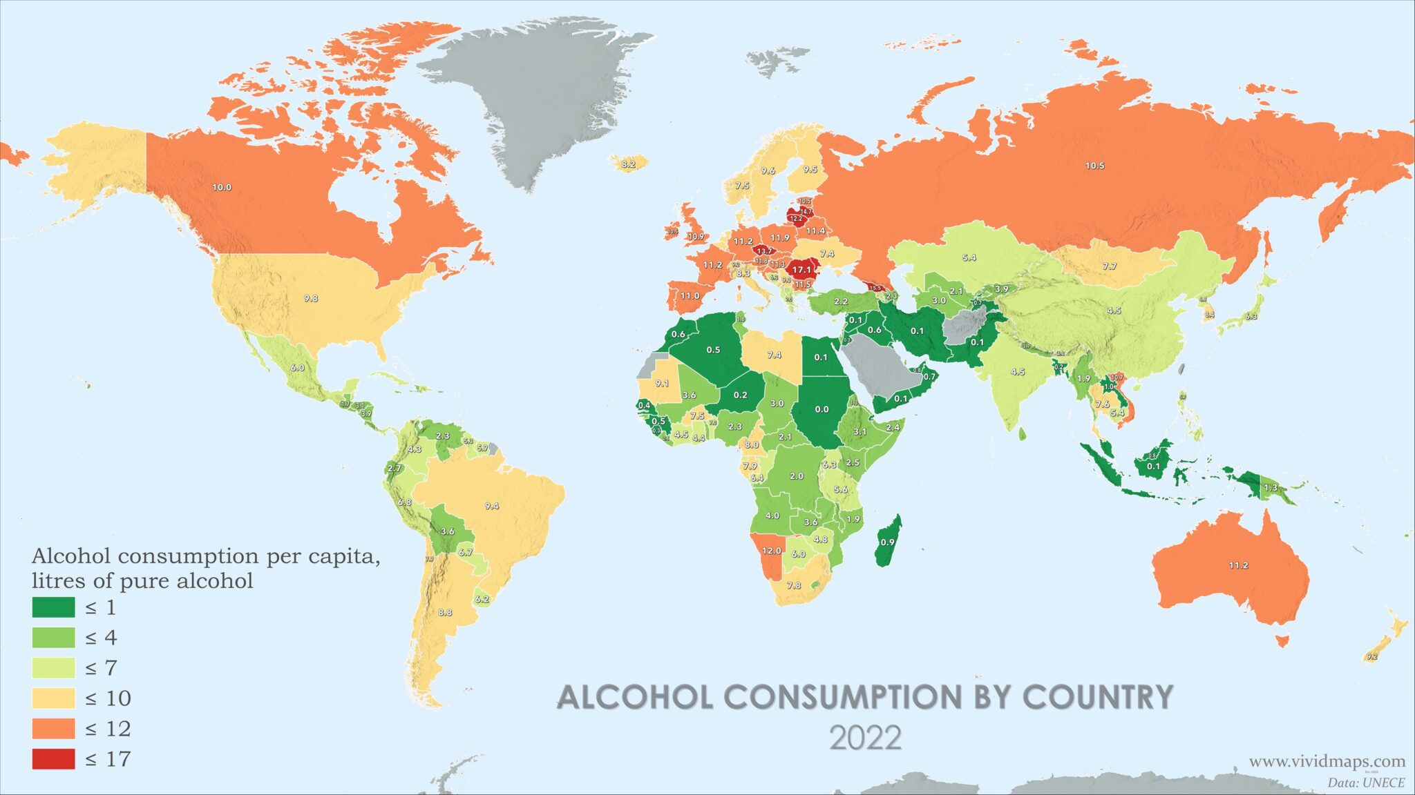 How Alcohol Consumption Changed around the World - Vivid Maps
