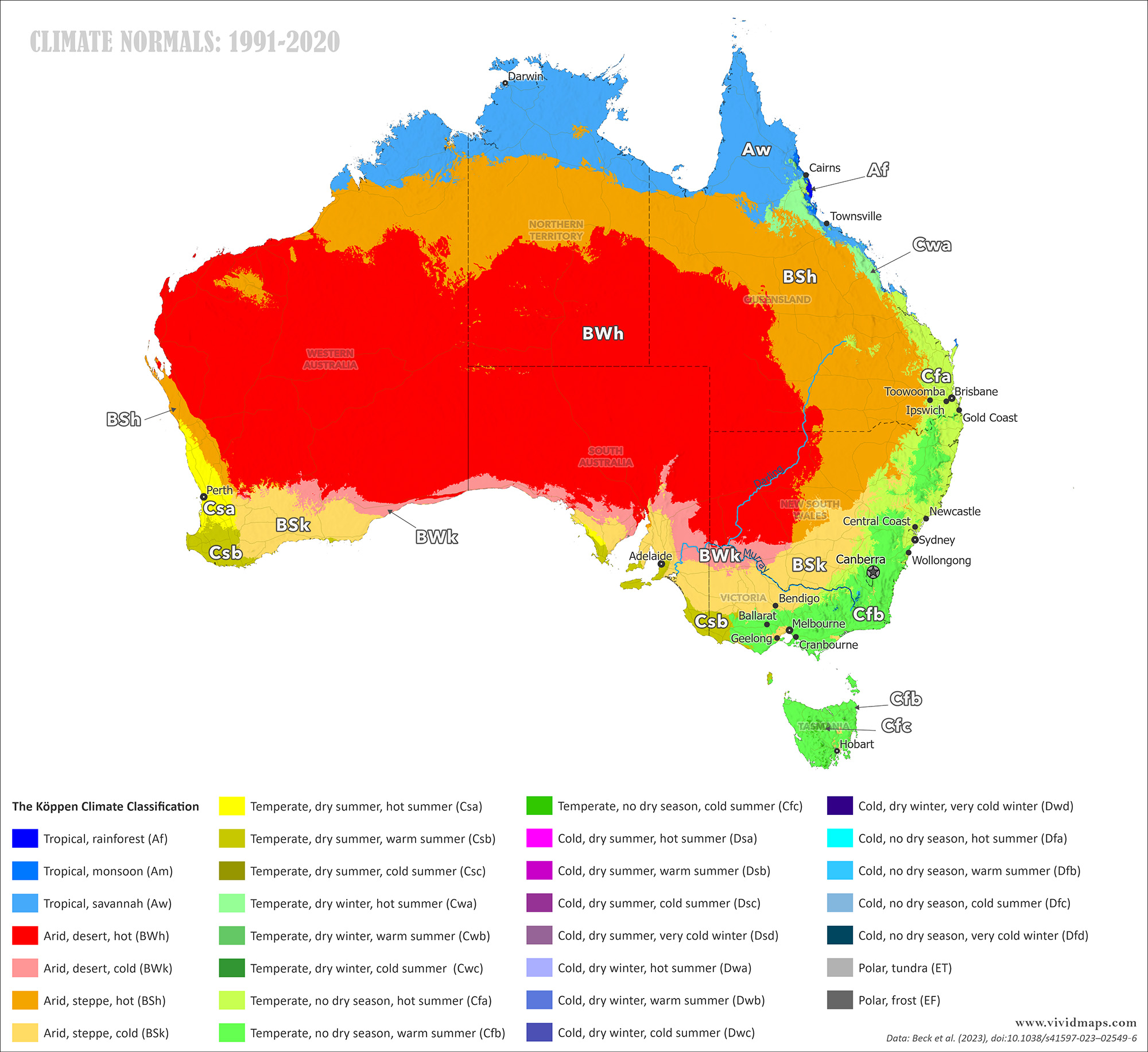 Australia's Expanding Deserts: Climate Maps from 1930 to 2099 - Vivid Maps