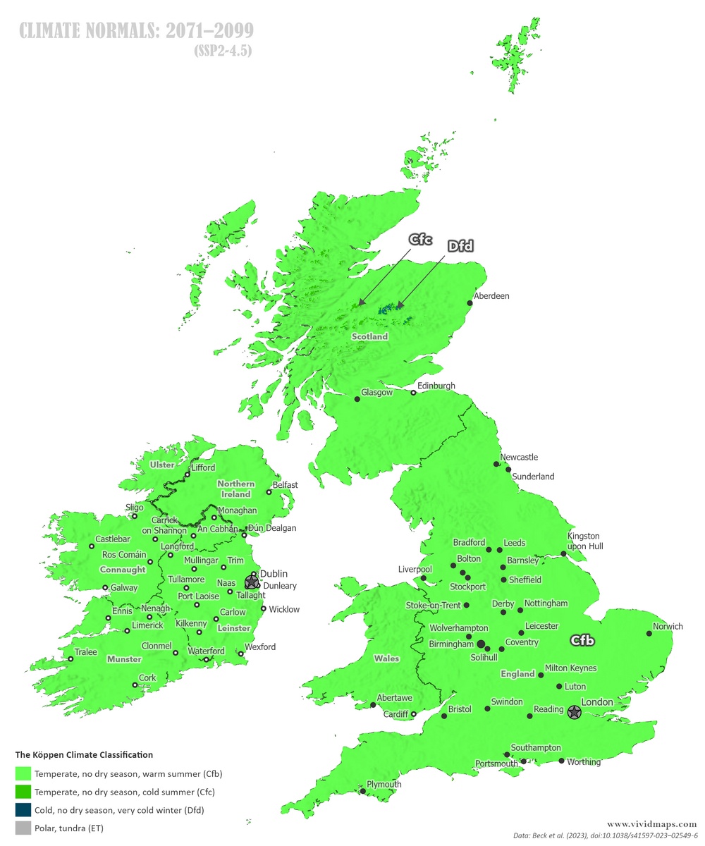Climate Zones of the British Isles - Vivid Maps