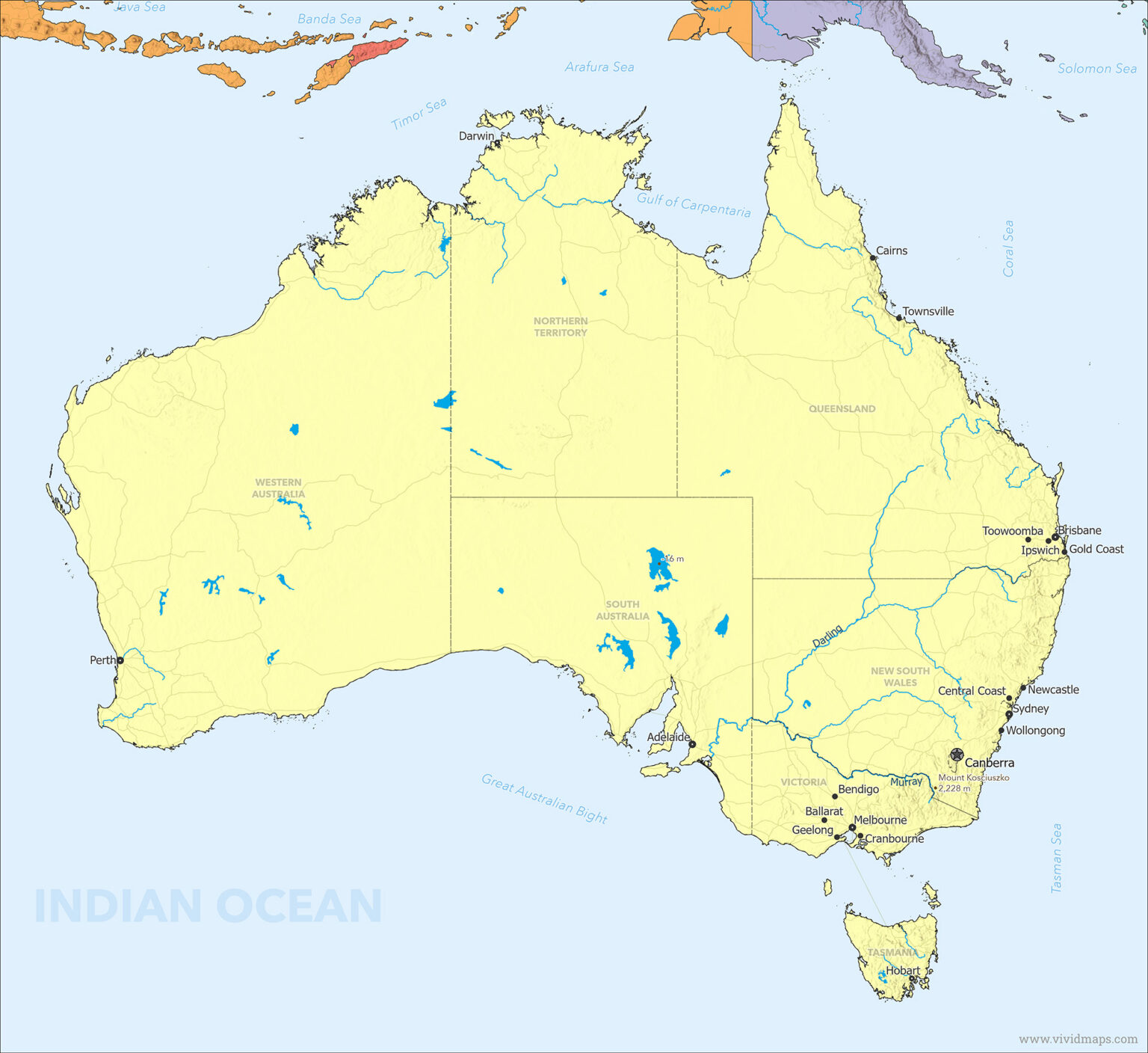 Map of Australia - Vivid Maps