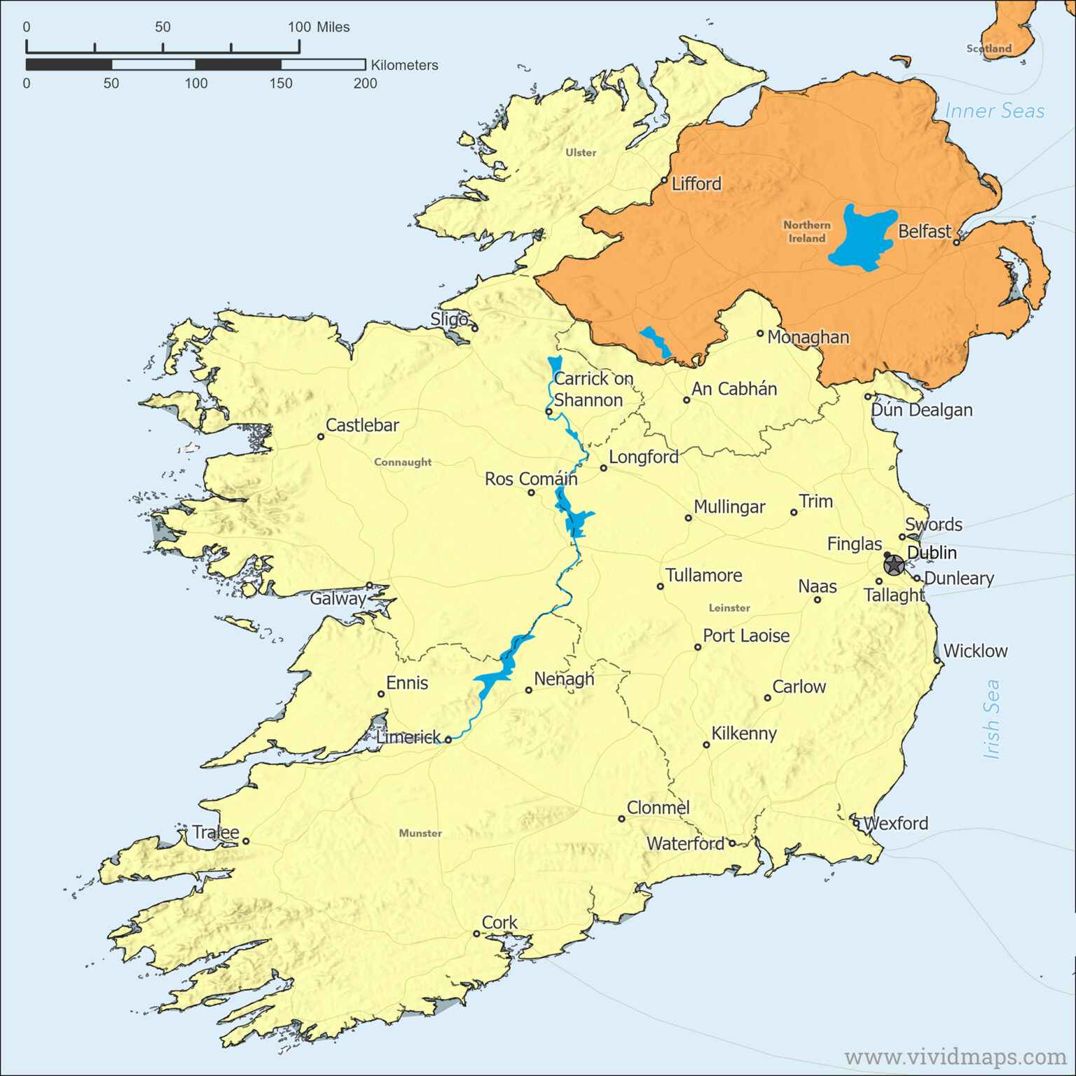 Map of Ireland - Vivid Maps