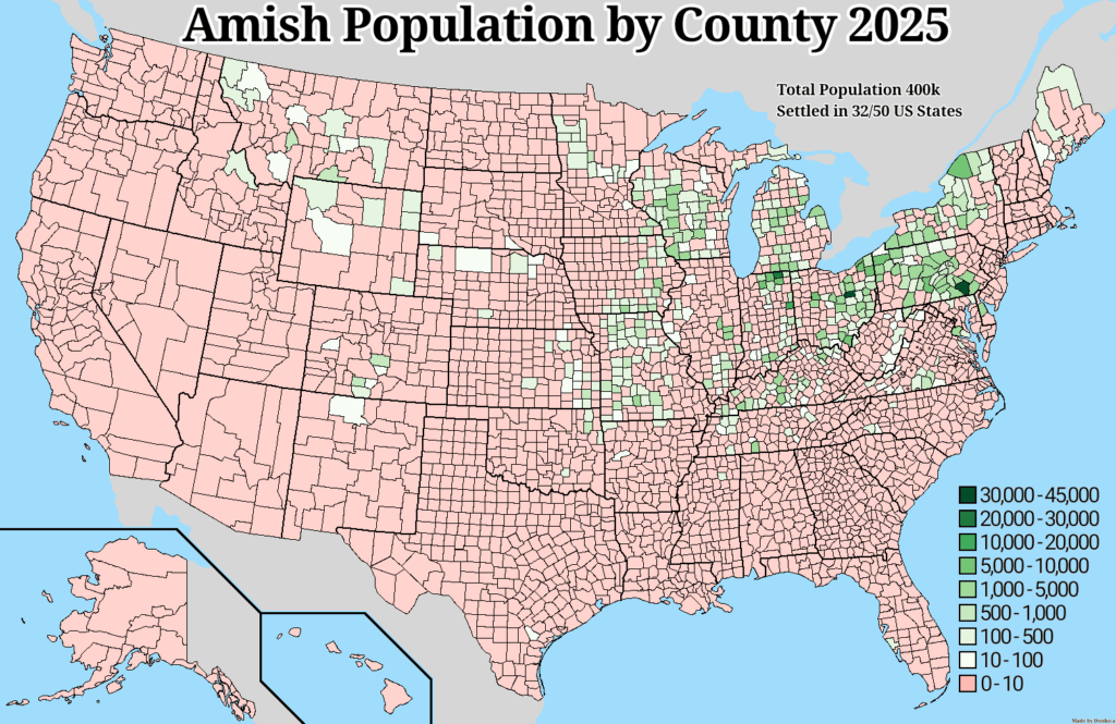 Where 410,000 Amish Live in America - Vivid Maps