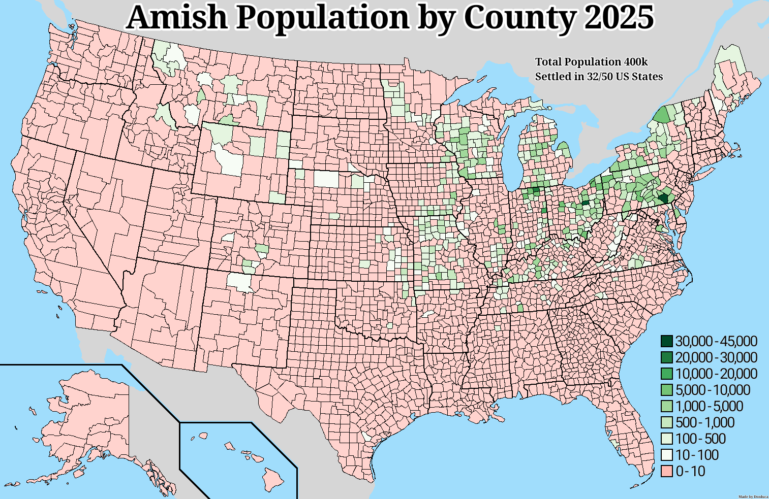 Where 410,000 Amish Live in America - Vivid Maps