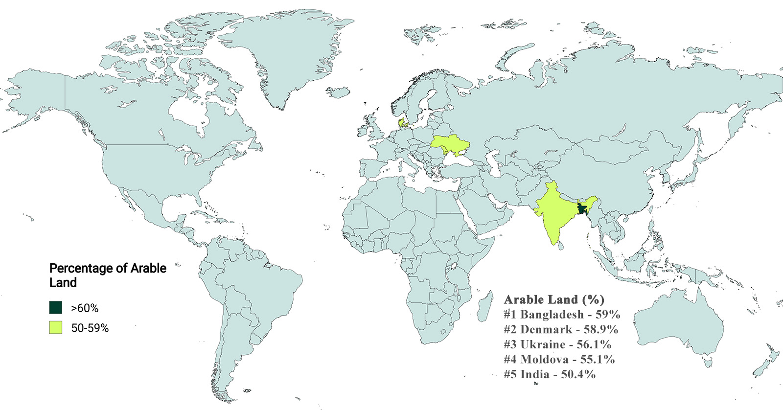 Five Countries Farm More Than Half Their Land - Vivid Maps