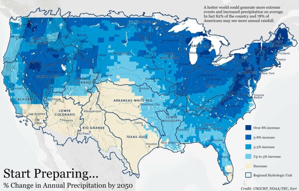 Where Will It Rain More (and Less) by 2050? - Vivid Maps