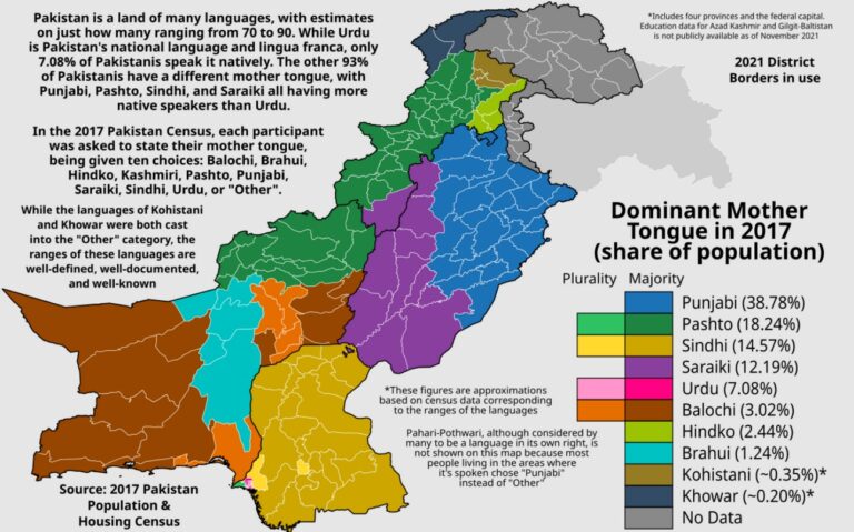 Pakistan Language Map: When Only 7% Speak the Official Language - Vivid ...