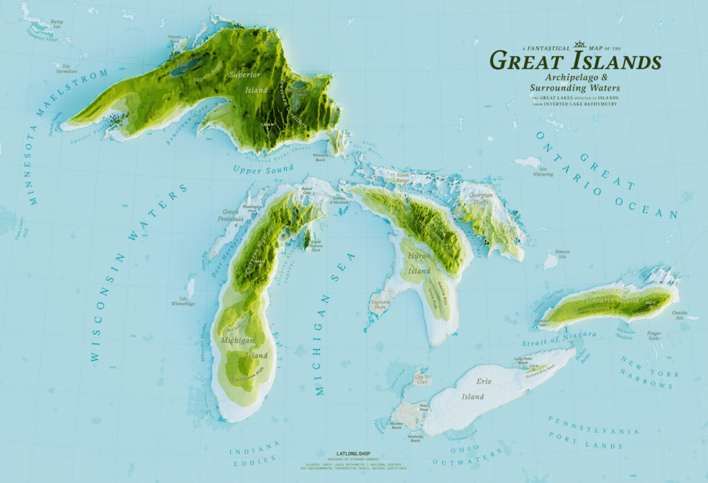 The Great Islands Map - Vivid Maps