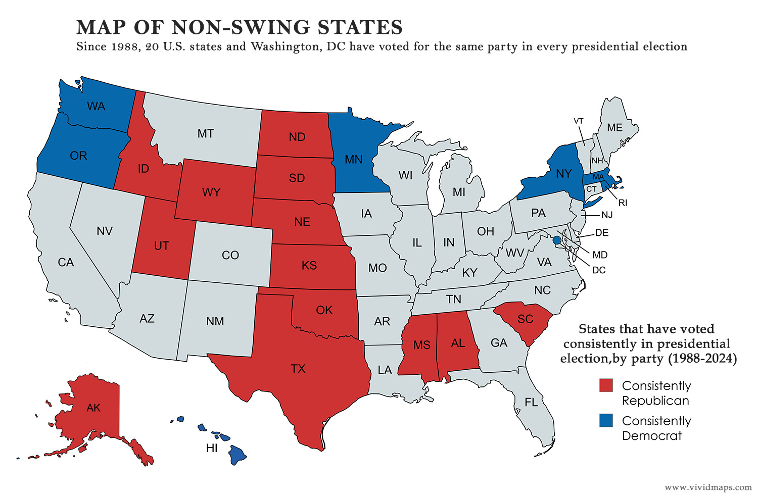 The Geography of Predictability: 20 States That Never Switch Sides ...
