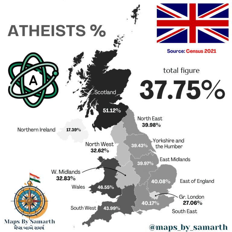 Mapping Religious Identity Across the UK - Vivid Maps