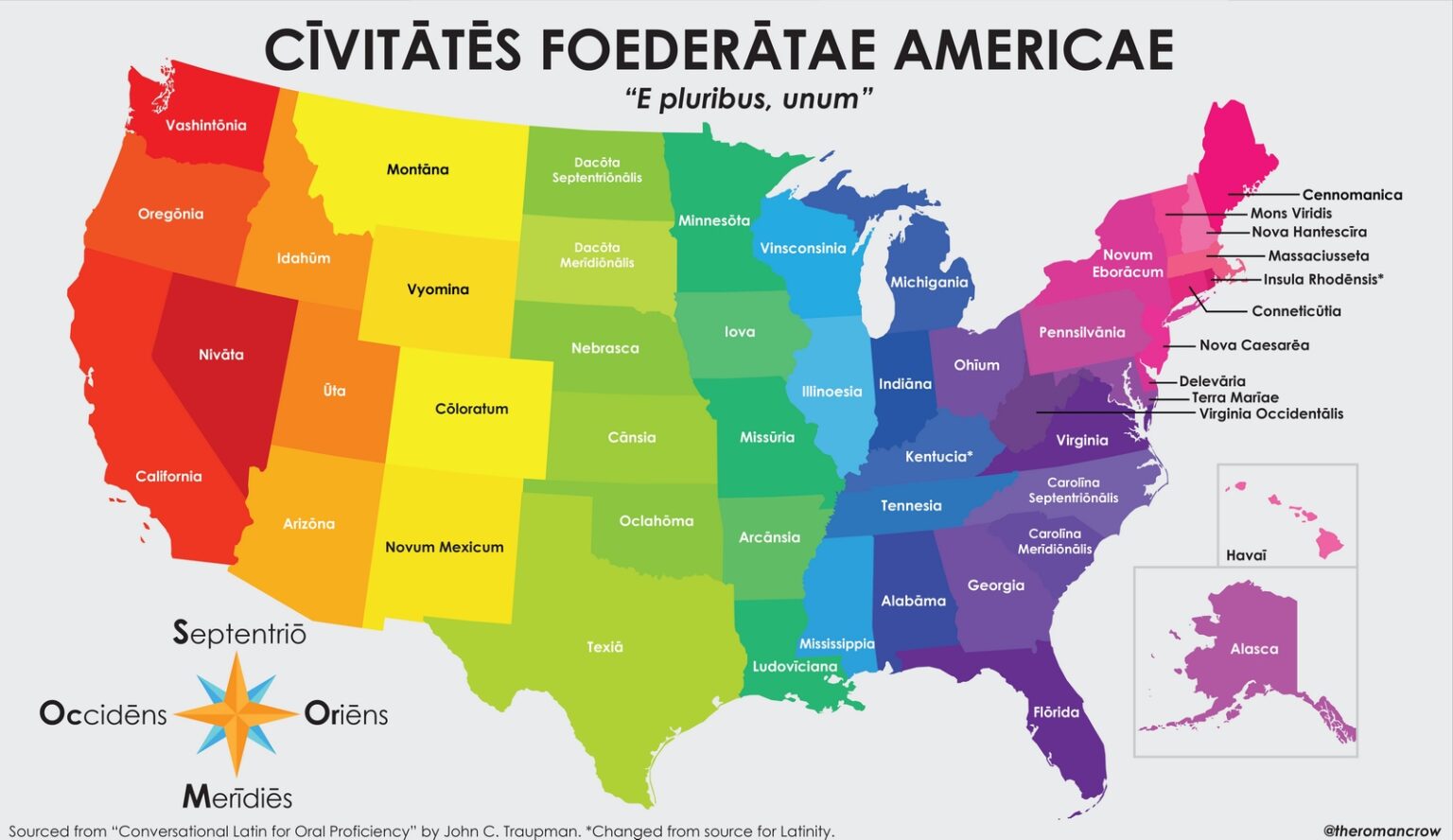 U.S. State Names Translated into Latin - Vivid Maps